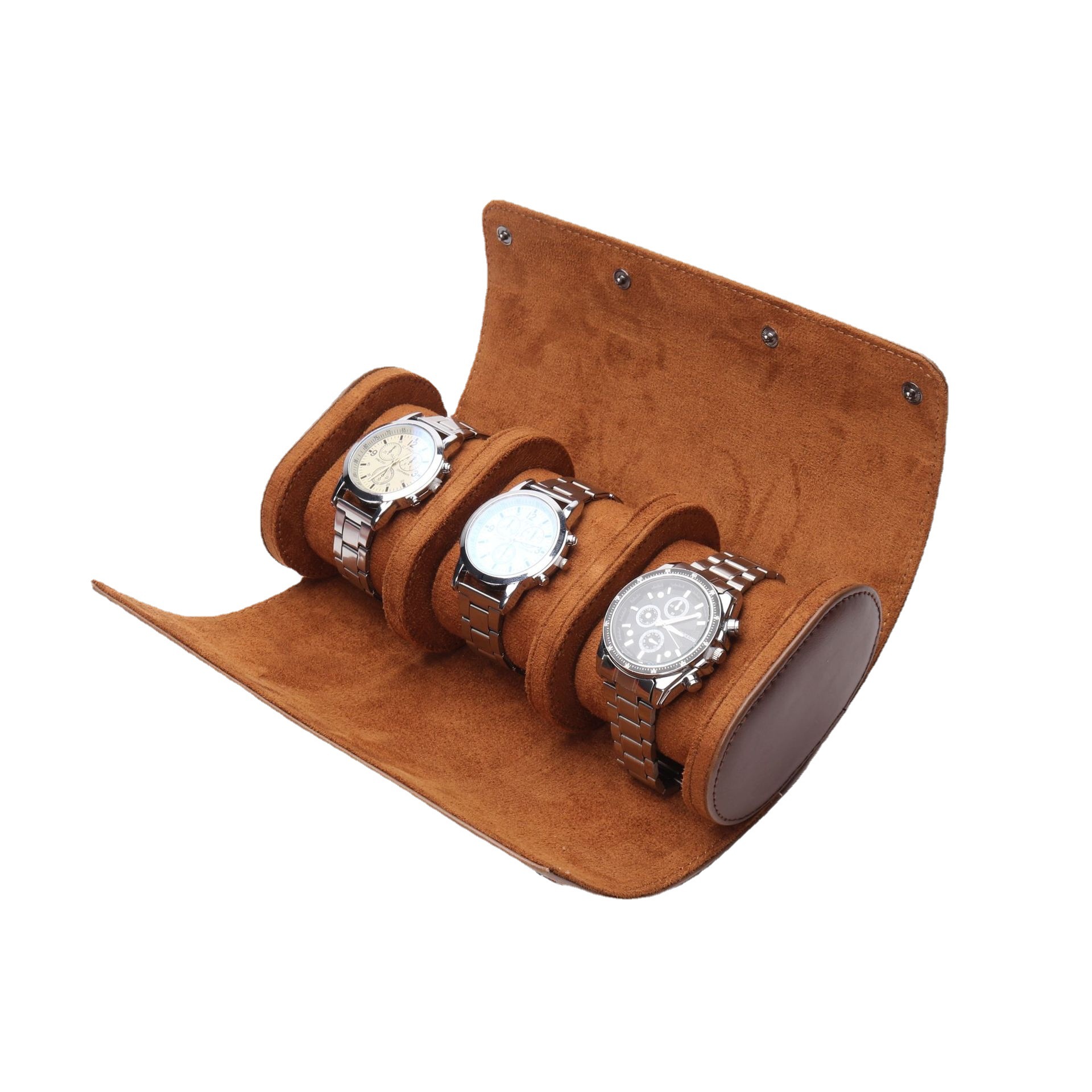 3 Watch Travel Case -Premium Leather Watch Case With Perfect Texture.